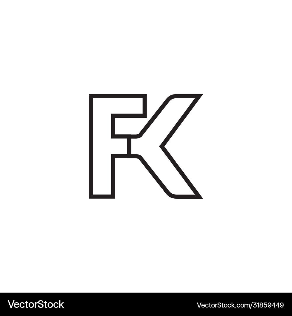 F k initial lines logo design Royalty Free Vector Image