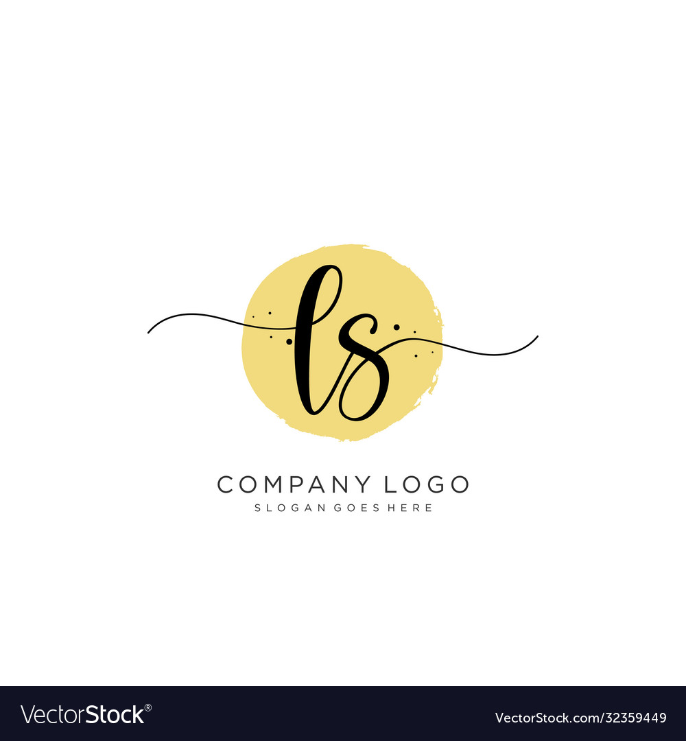Ls initial handwriting logo design Royalty Free Vector Image