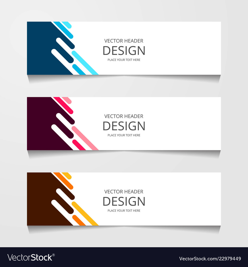 Set horizontal web banner with three different Vector Image Set horizontal web banner with three different Vector Image