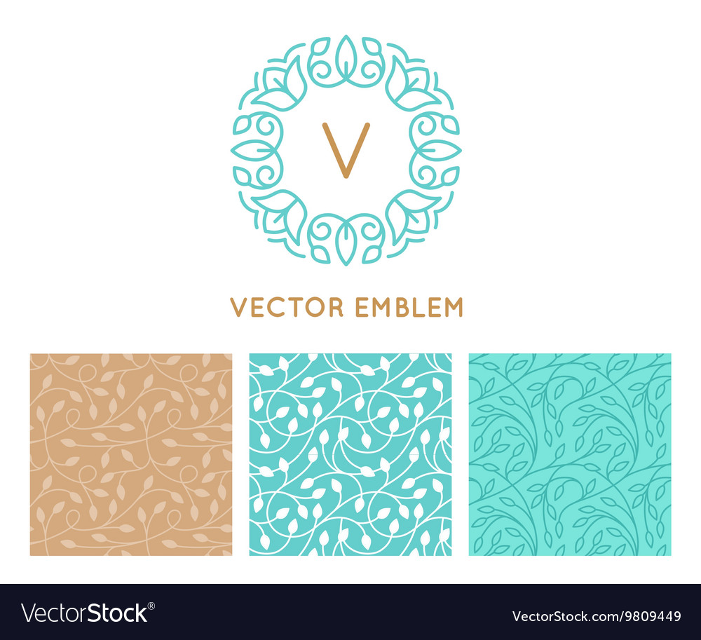 Set of logo design templates seamless patterns and