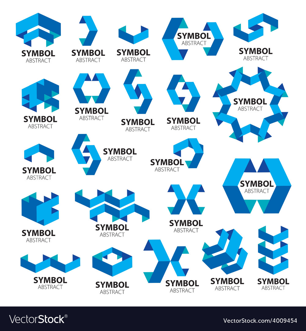 Biggest collection logos geometric modules Vector Image