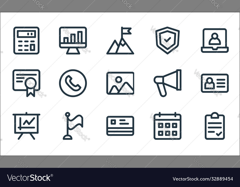 Business line icons linear set quality line set Vector Image