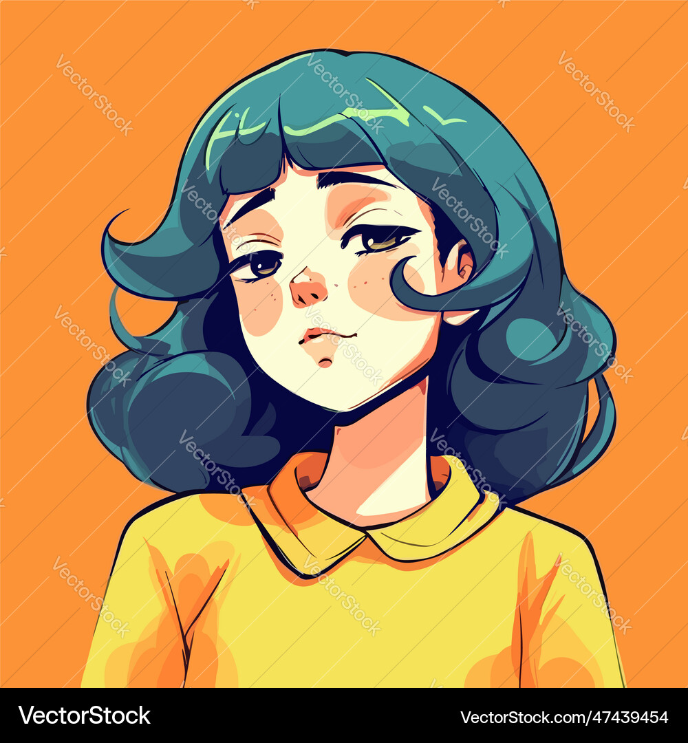 Cute girl character Royalty Free Vector Image - VectorStock