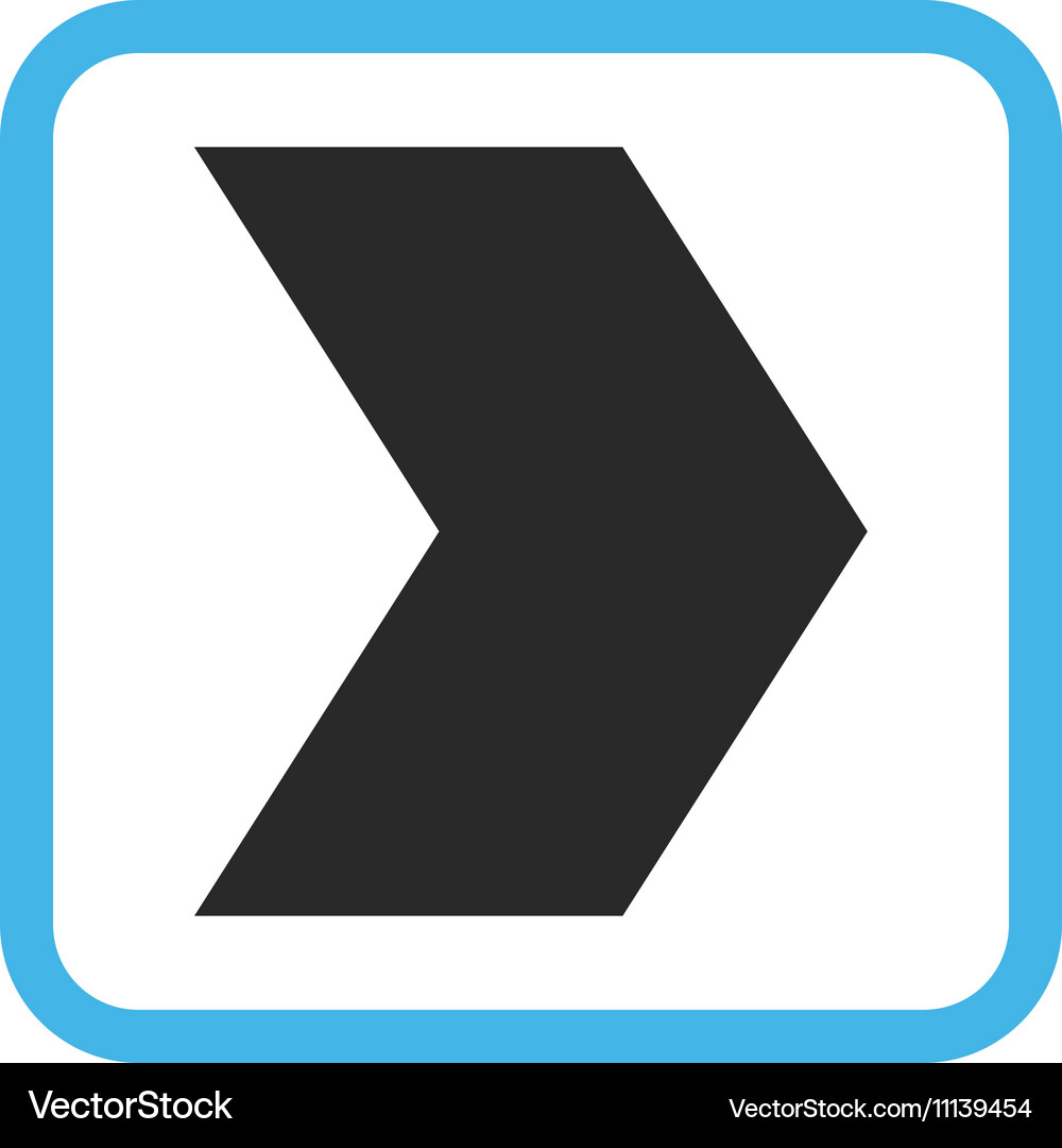 Direction right icon in a frame Royalty Free Vector Image