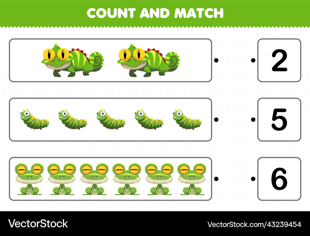 Education game for children count and match Vector Image