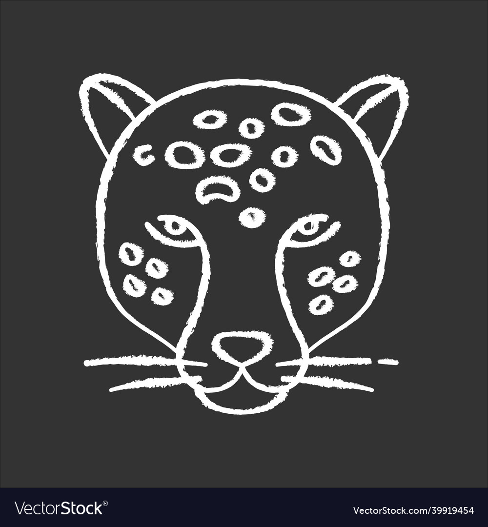 Jaguar chalk white icon on black background Vector Image