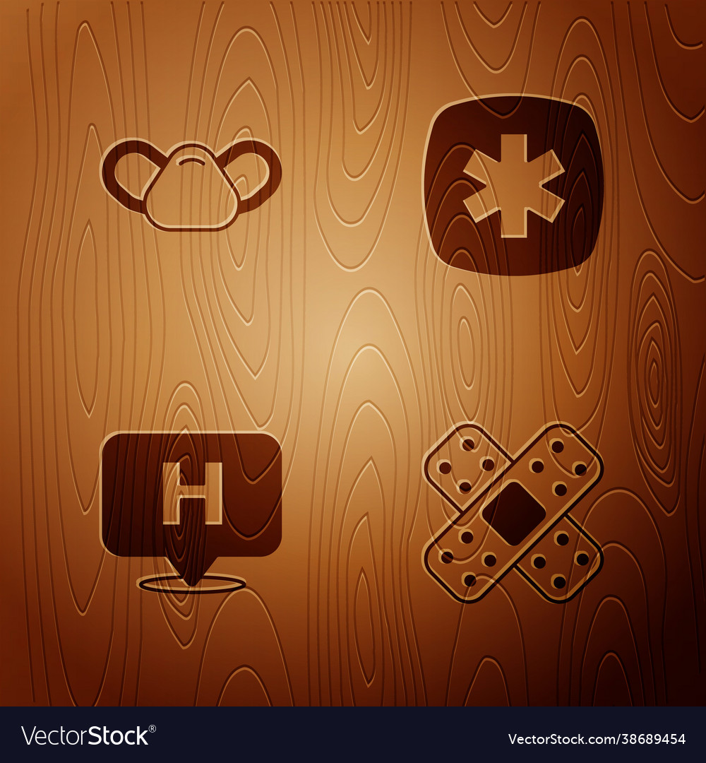 Set Crossed Bandage Plaster Medical Protective Vector Image