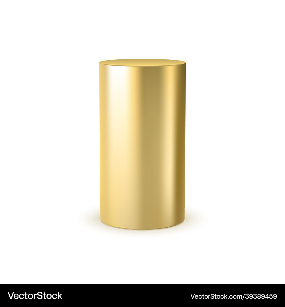 3d gold cylinder design scene stage template Vector Image