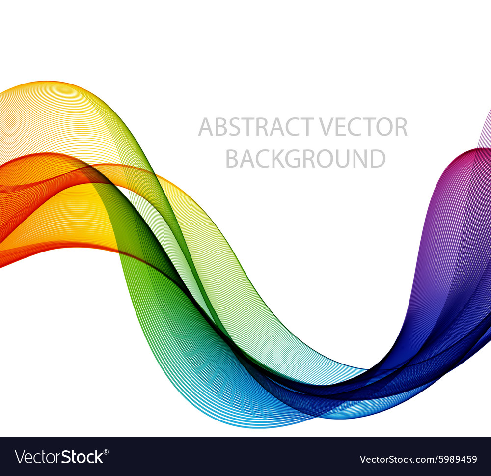 Abstract colored wave on white Royalty Free Vector Image