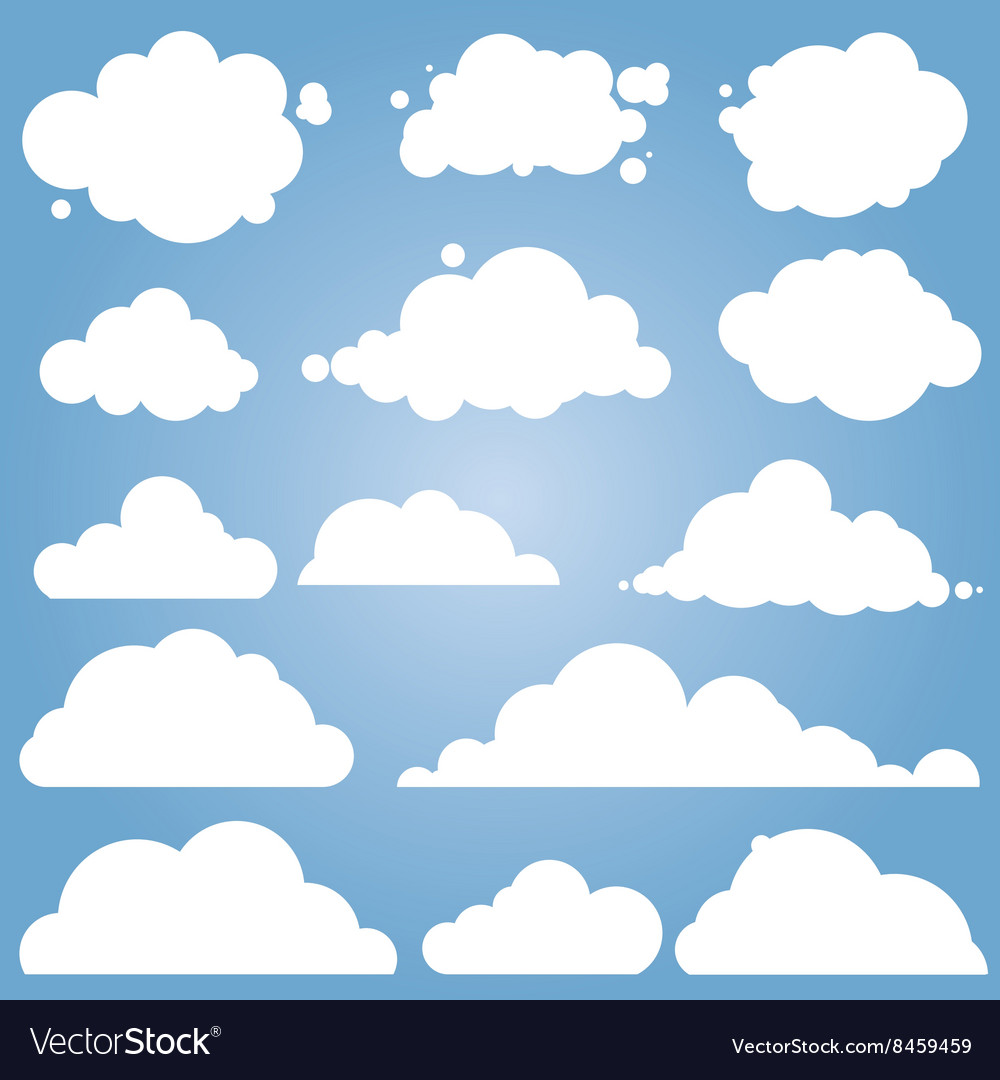 Different cloud set Royalty Free Vector Image - VectorStock