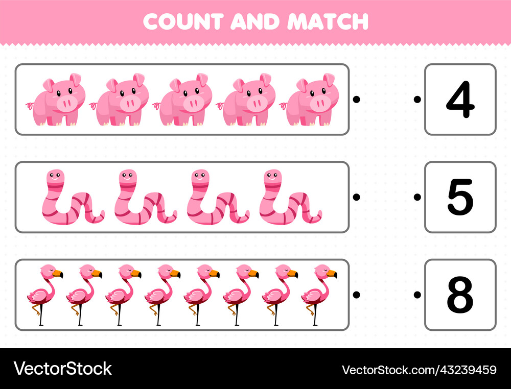 Education game for children count and match Vector Image