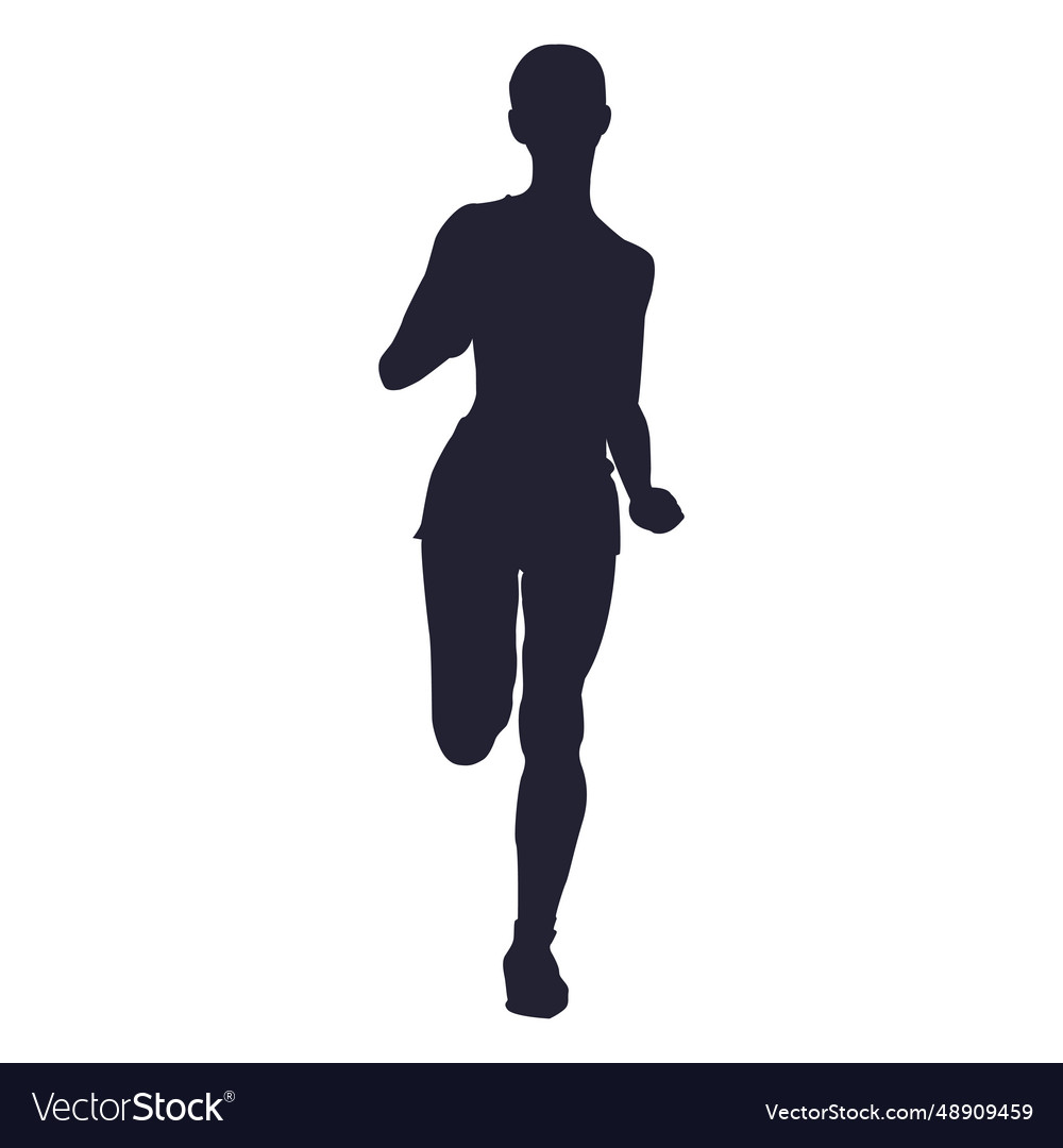 Marathon running woman silhouette Royalty Free Vector Image