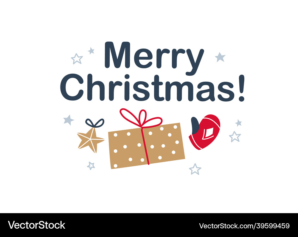 Merry christmas congratulation design with star Vector Image