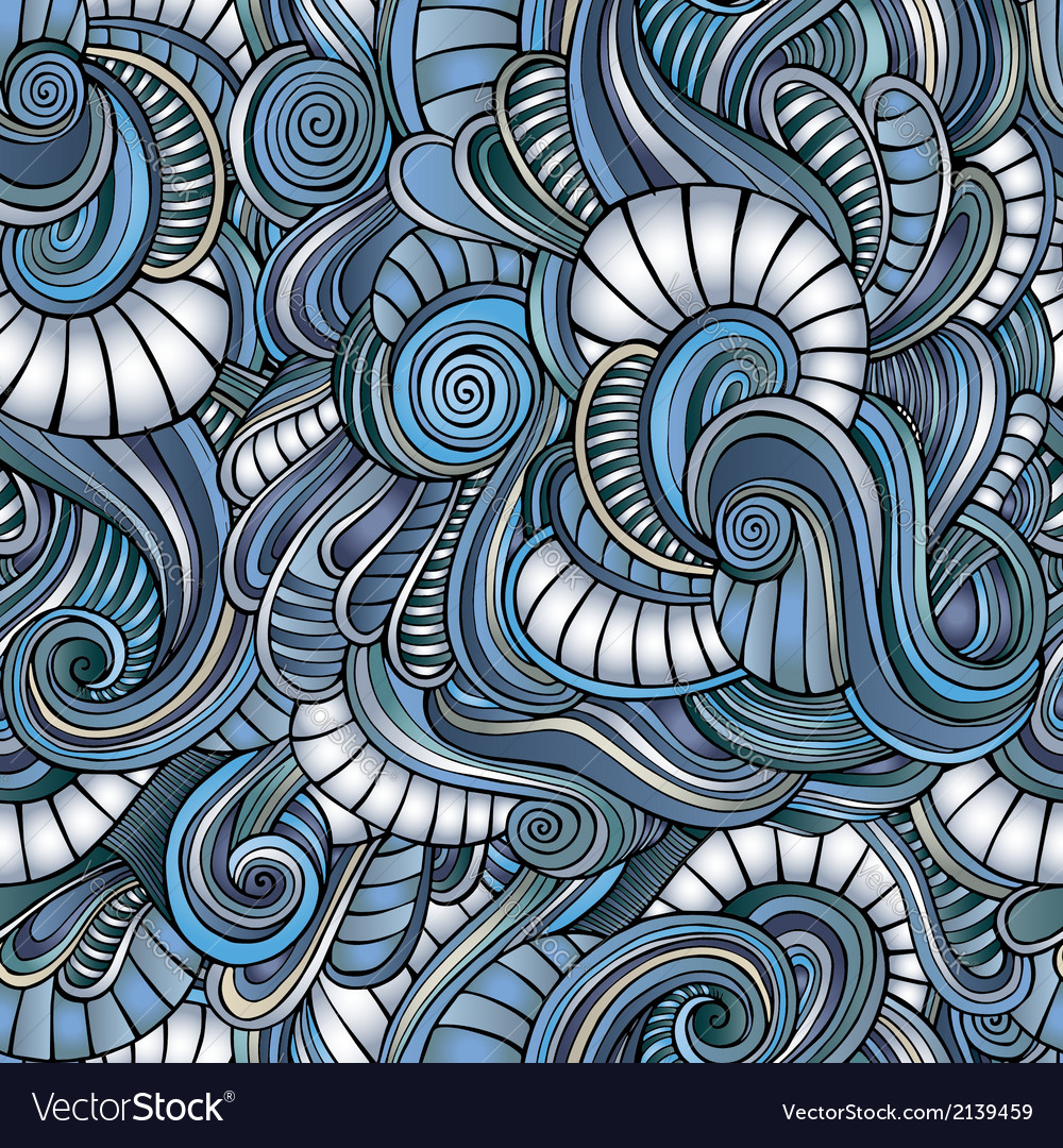 Seamless abstract hand-drawn waves pattern Vector Image