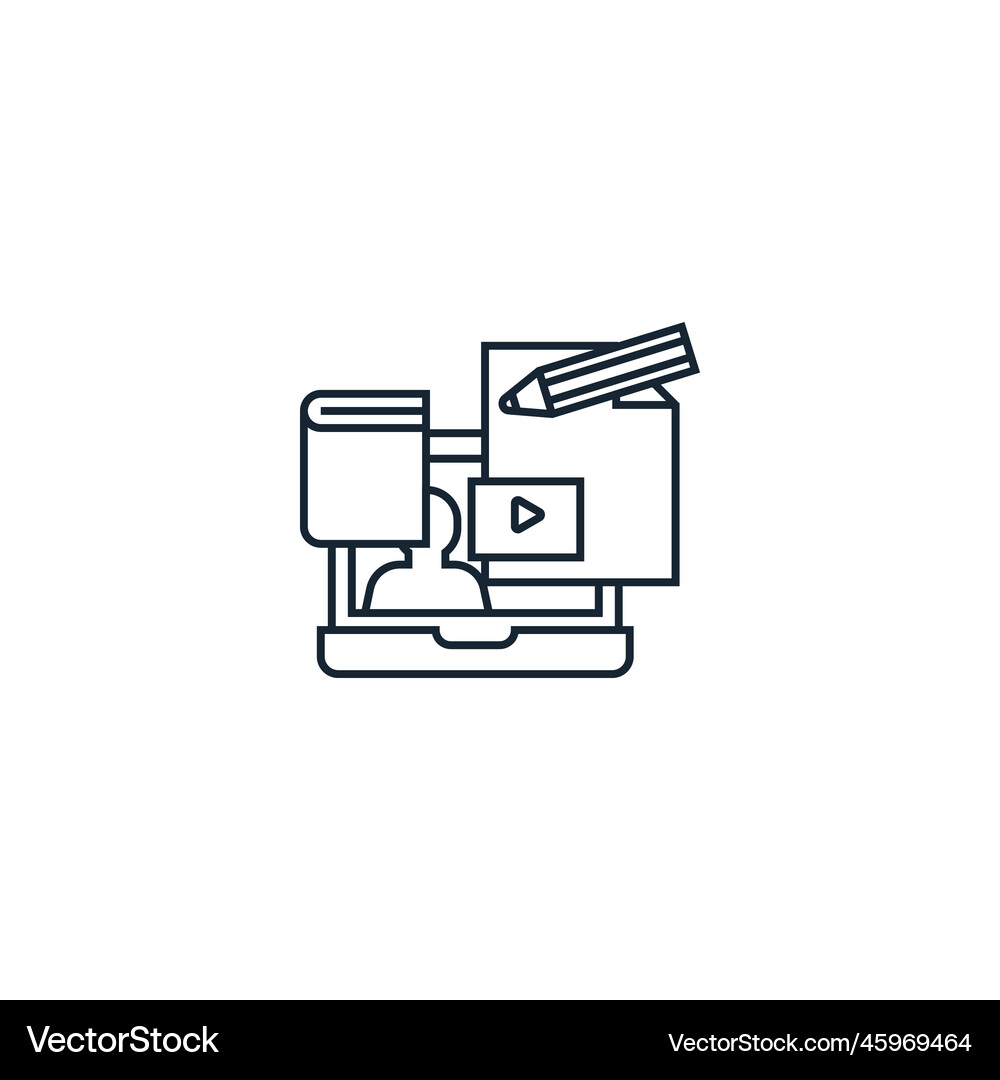 Blended learning creative icon from e-learning Vector Image