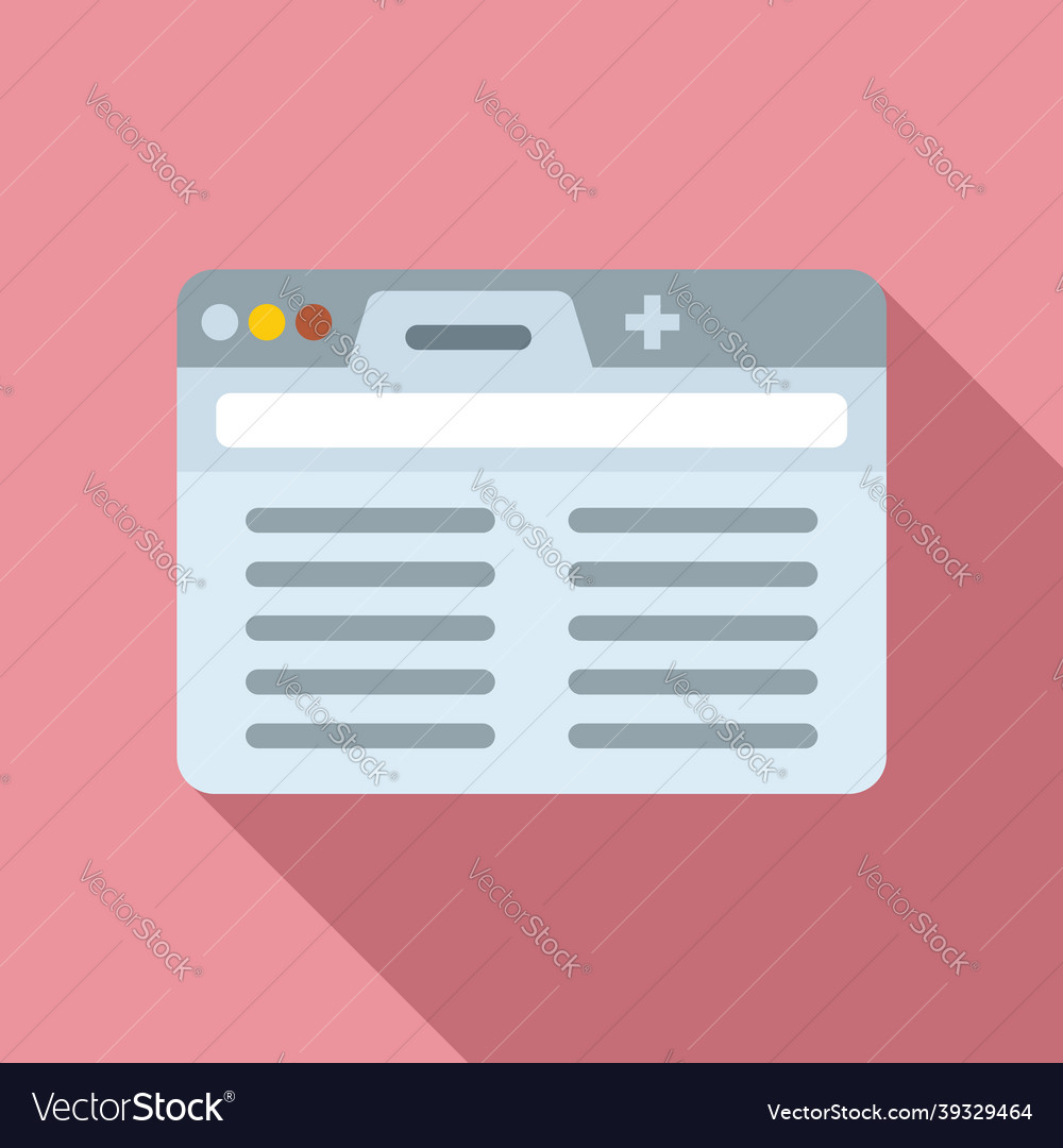 Browser url icon flat computer interface Vector Image
