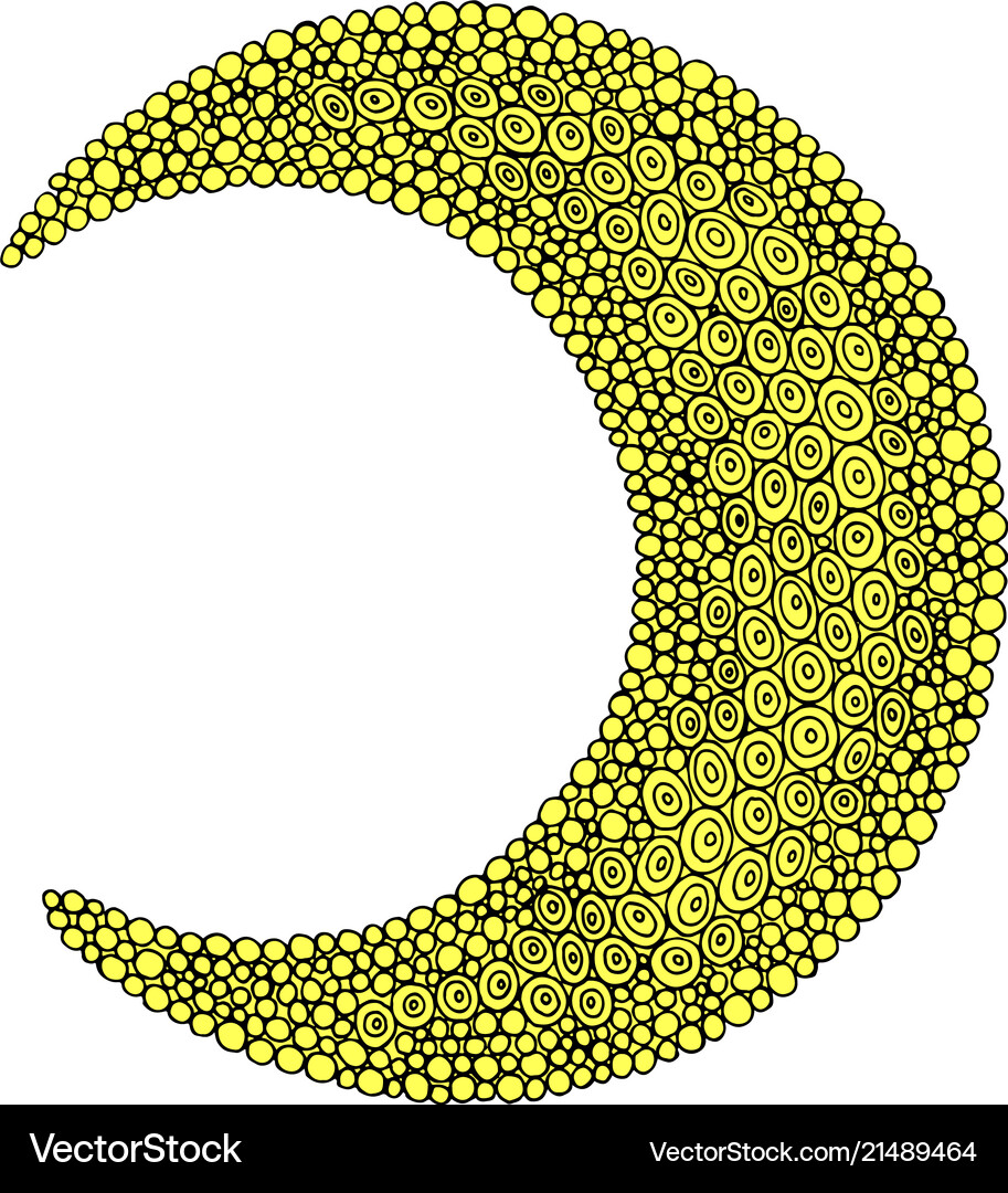 Doodle moon - colorful ornated artwork circle Vector Image
