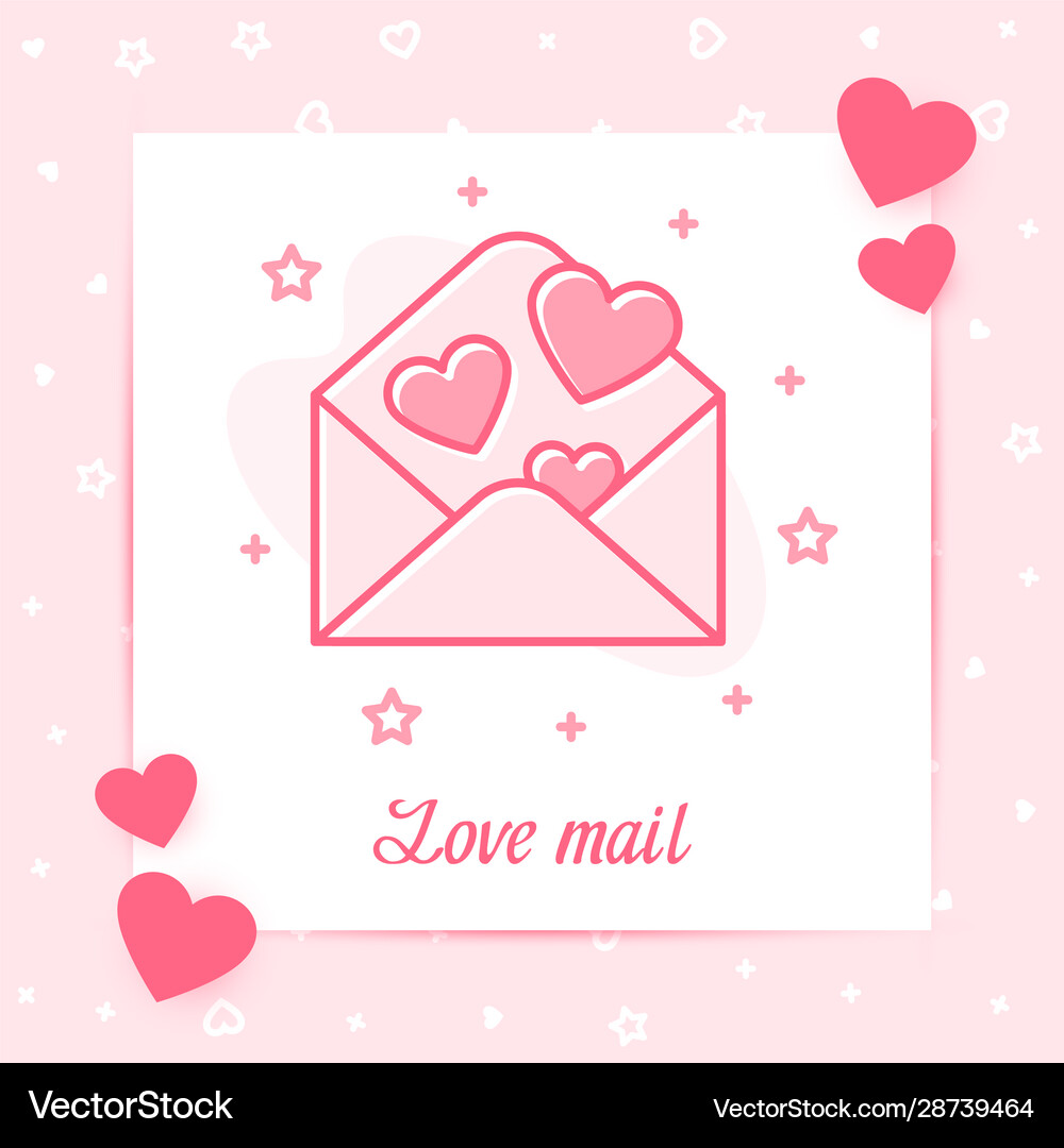 Envelope hearts valentine card love mail text icon