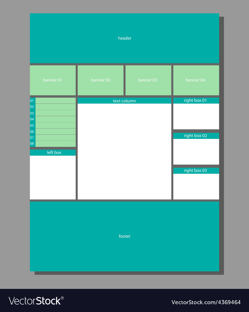 Website layout Royalty Free Vector Image - VectorStock