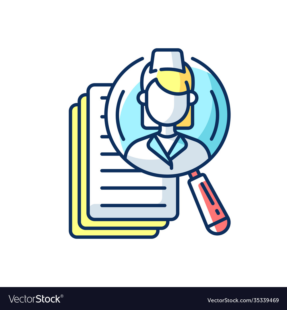 Choosing medical specialist rgb color icon Vector Image Choosing medical specialist rgb color icon Vector Image