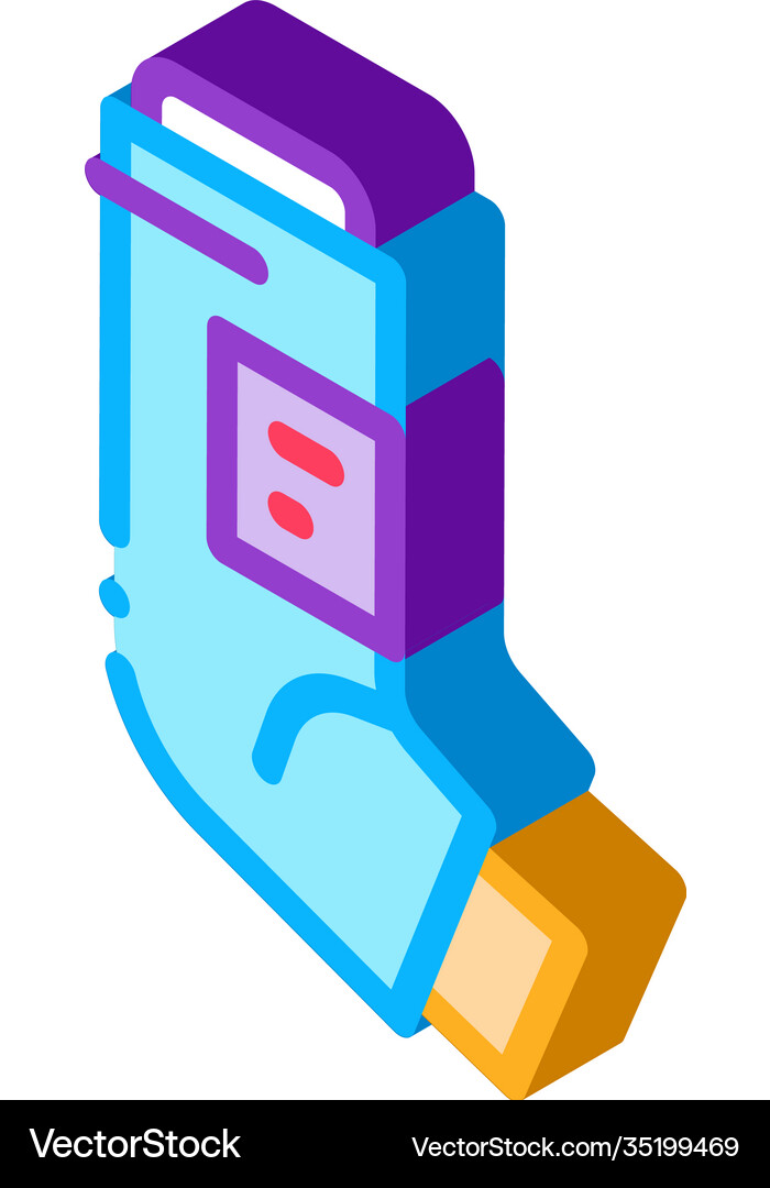 Inhaler asthma treatment tool isometric icon Vector Image
