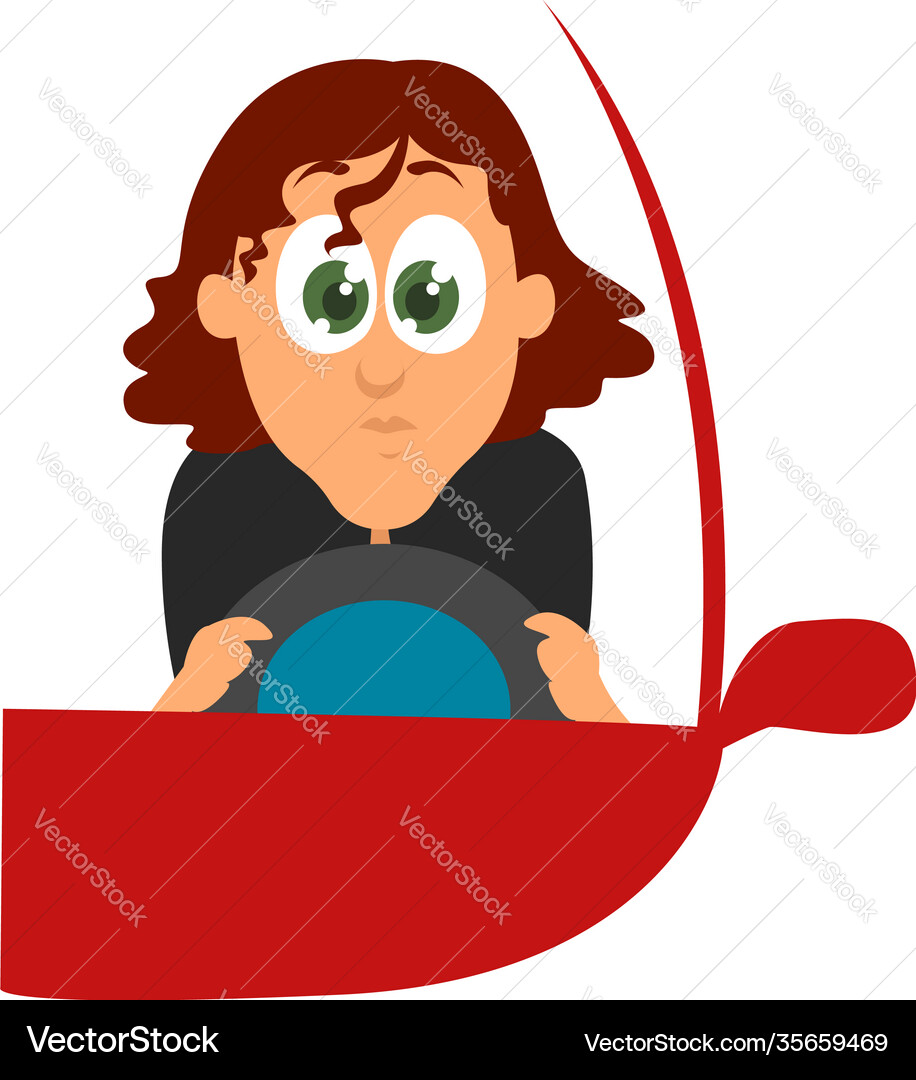 Learning to drive on white background Royalty Free Vector