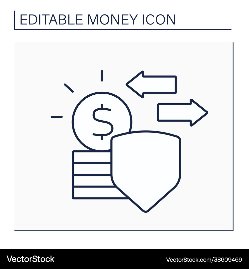 Legal tender line icon Royalty Free Vector Image