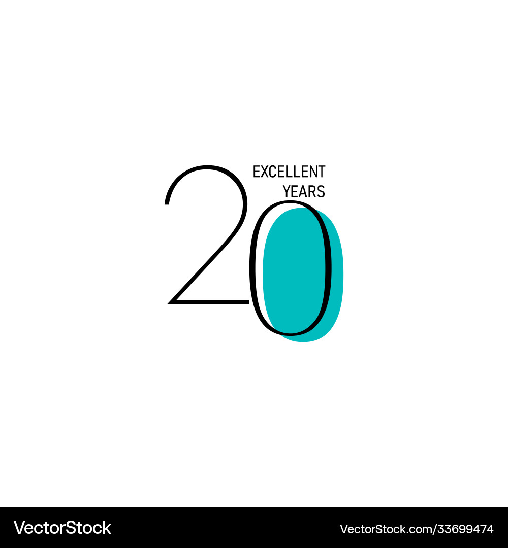 20 years anniversary celebration elegant number Vector Image