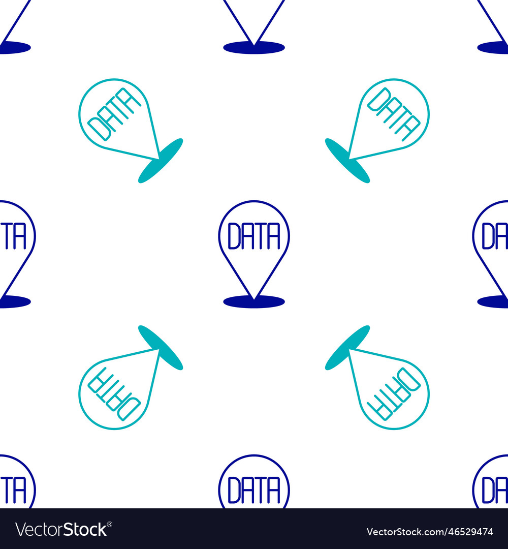 Blue data analysis icon isolated seamless pattern Vector Image