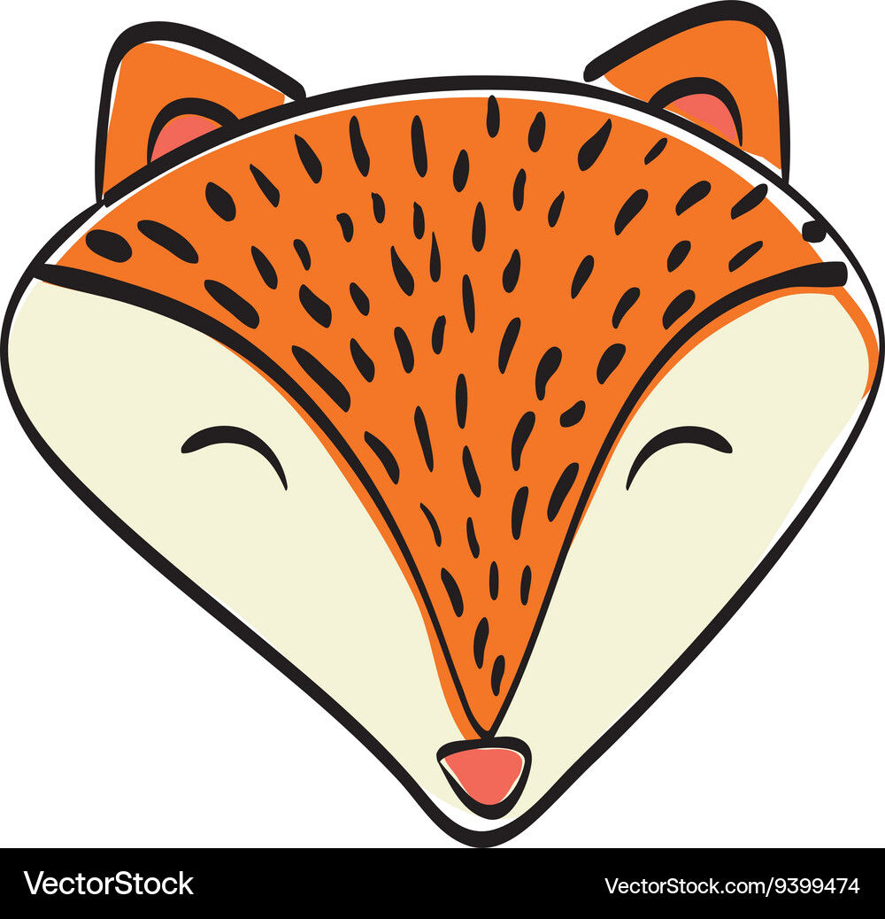 Fox cartoon icon cute animal design Royalty Free Vector