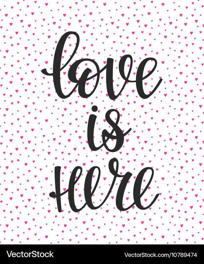 Romantic love lettering typography Royalty Free Vector Image