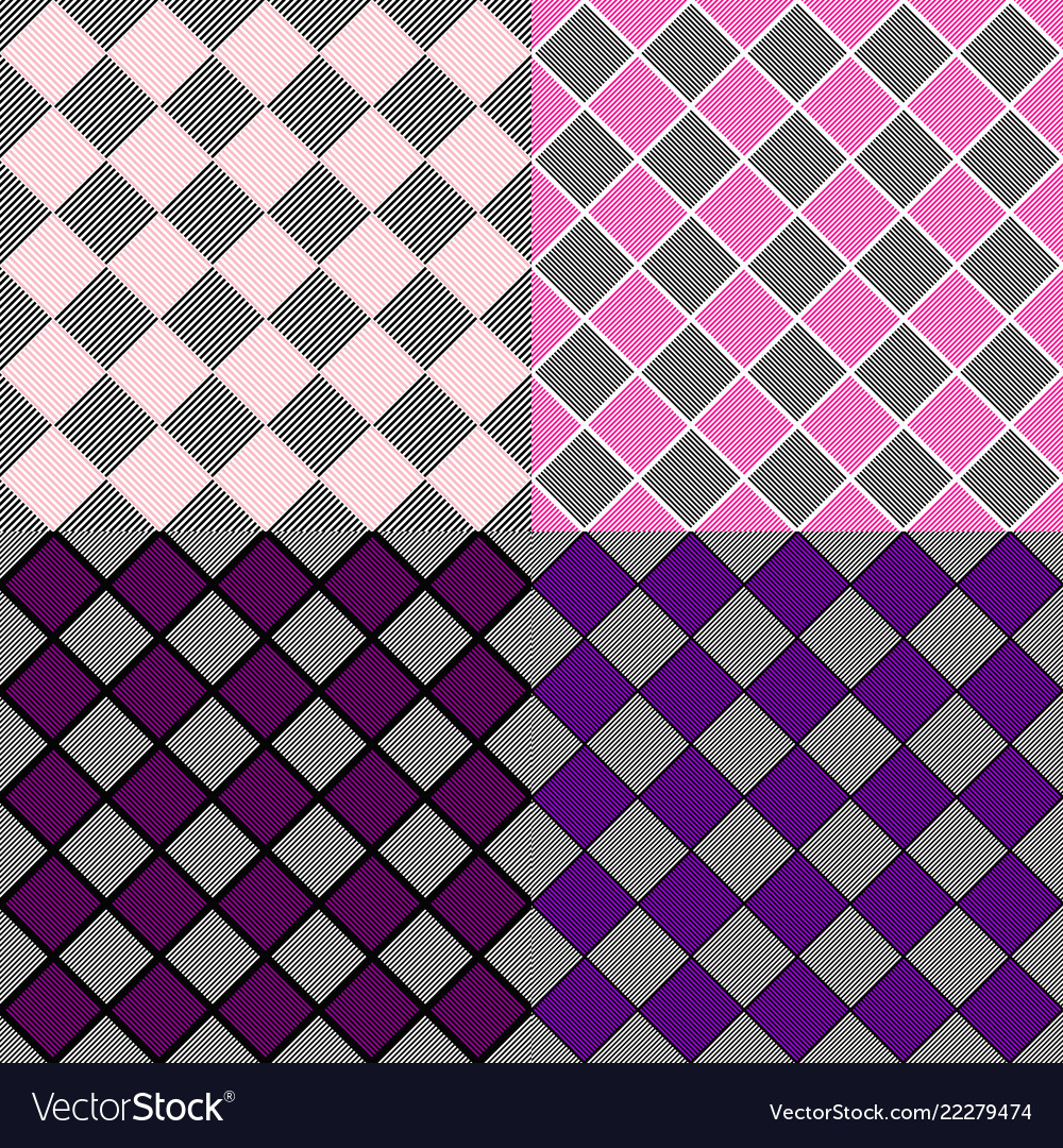 Simple seamless square pattern background set Vector Image