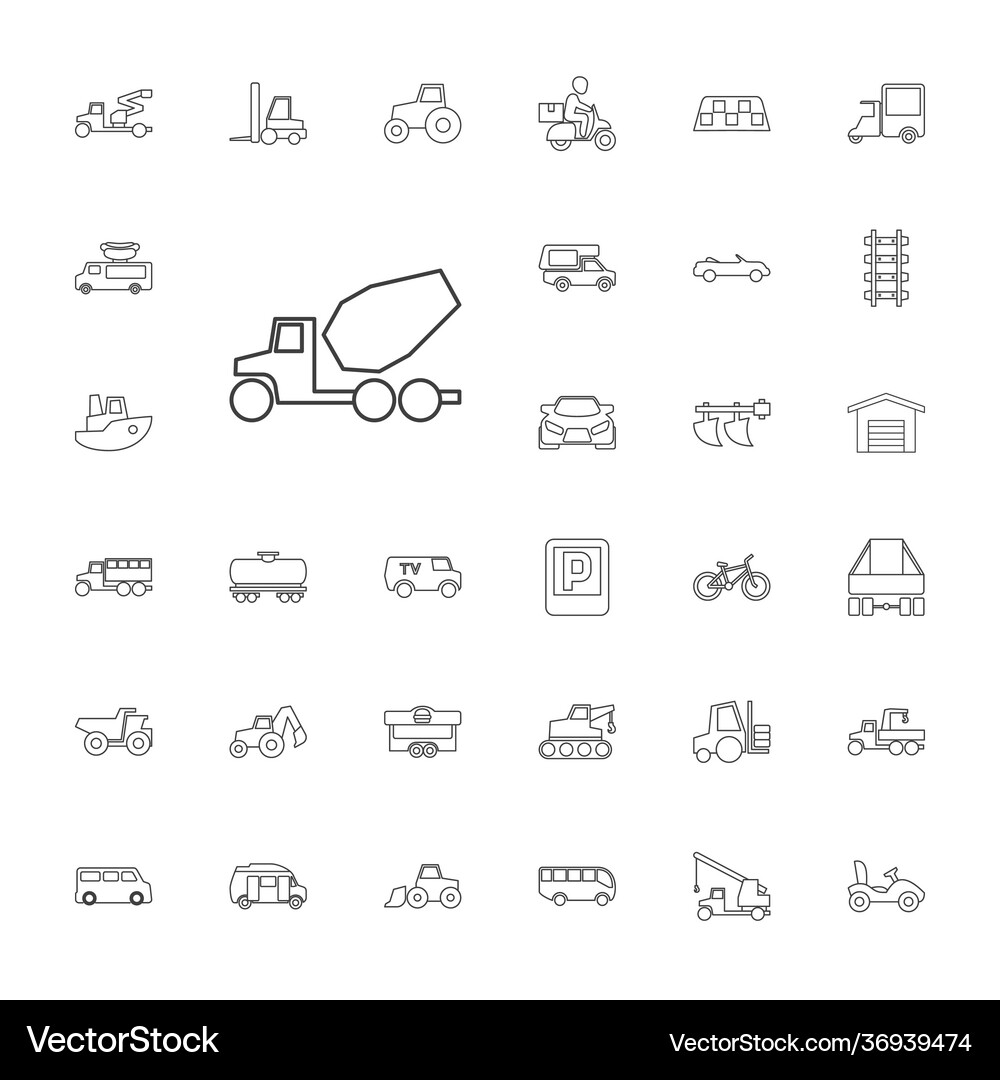 Vehicle icons Royalty Free Vector Image - VectorStock