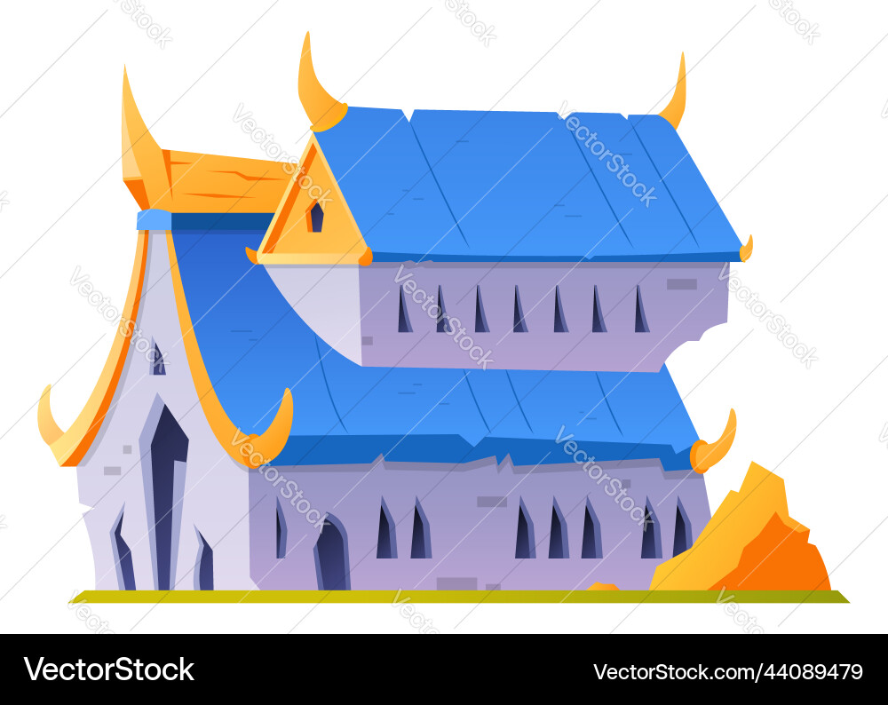 Ancient Cathedral Modern Flat Design Style Vector Image