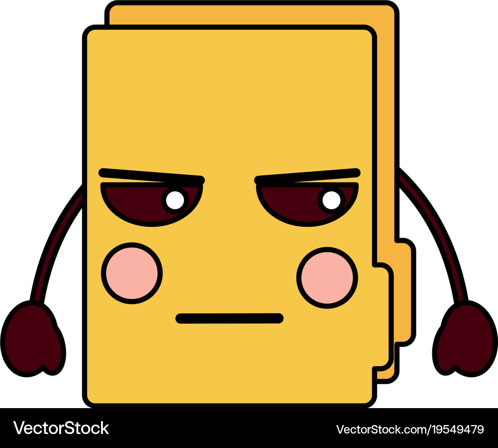 File folder kawaii icon image Royalty Free Vector Image