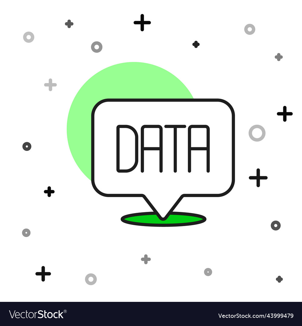 Filled outline data analysis icon isolated Vector Image