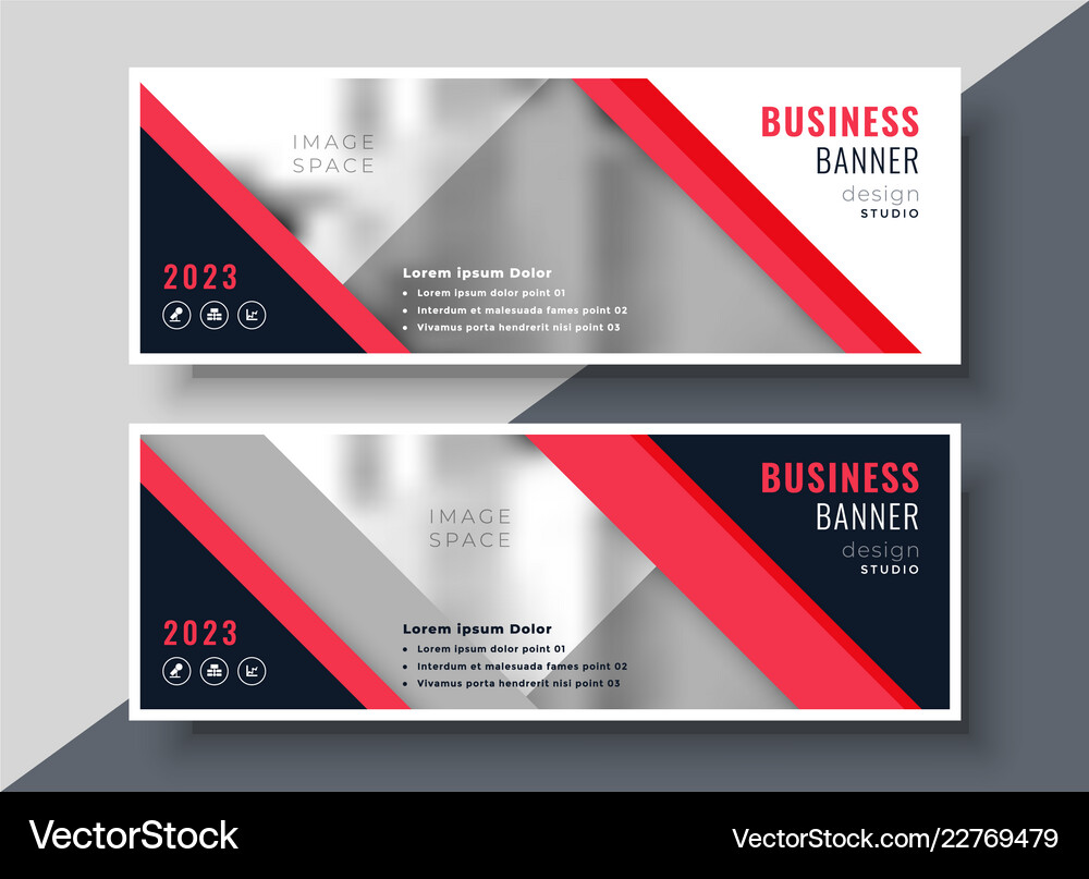 Red theme business banner or presentation Vector Image