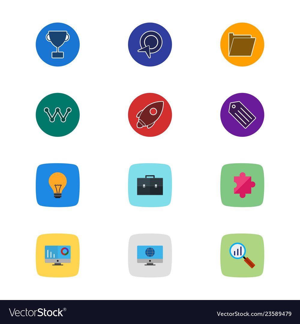 Set of seo search engine optimization icons Vector Image