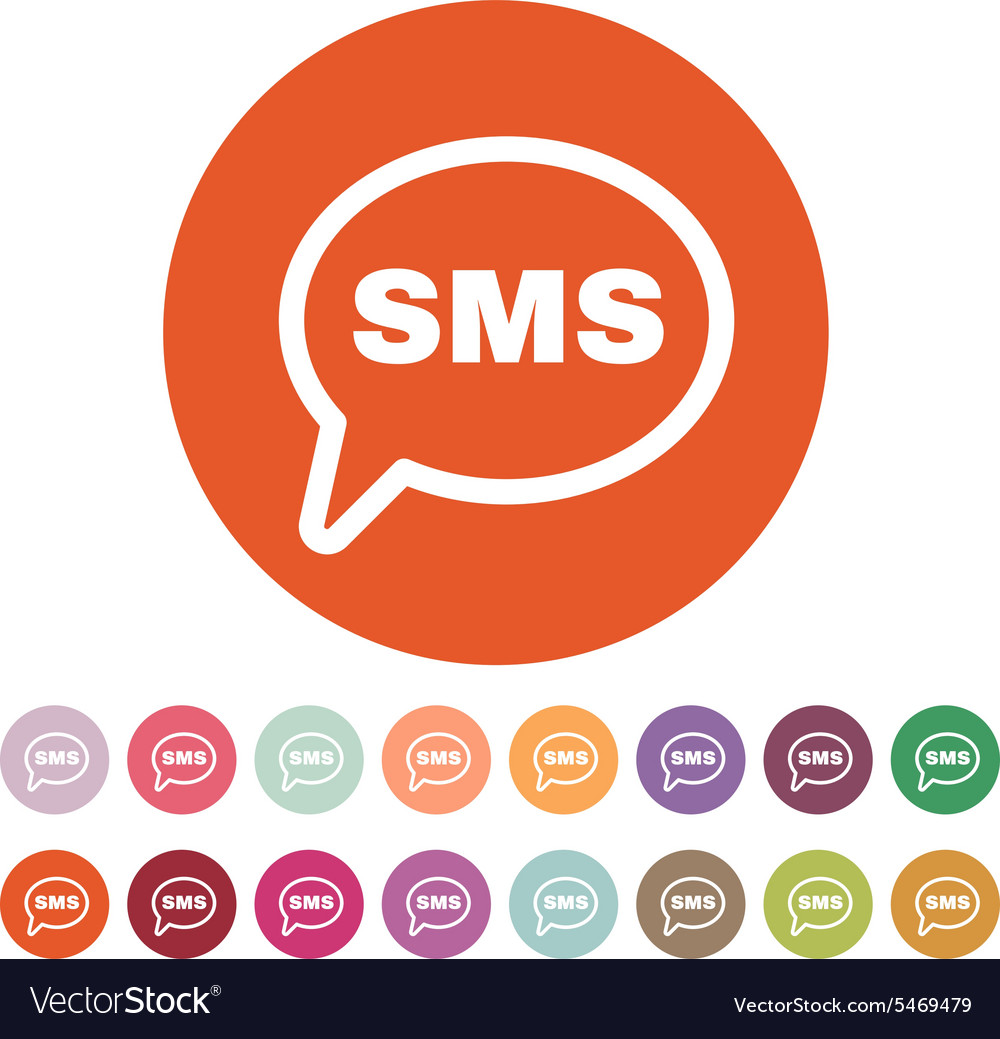 Sms icon text message symbol flat Royalty Free Vector Image