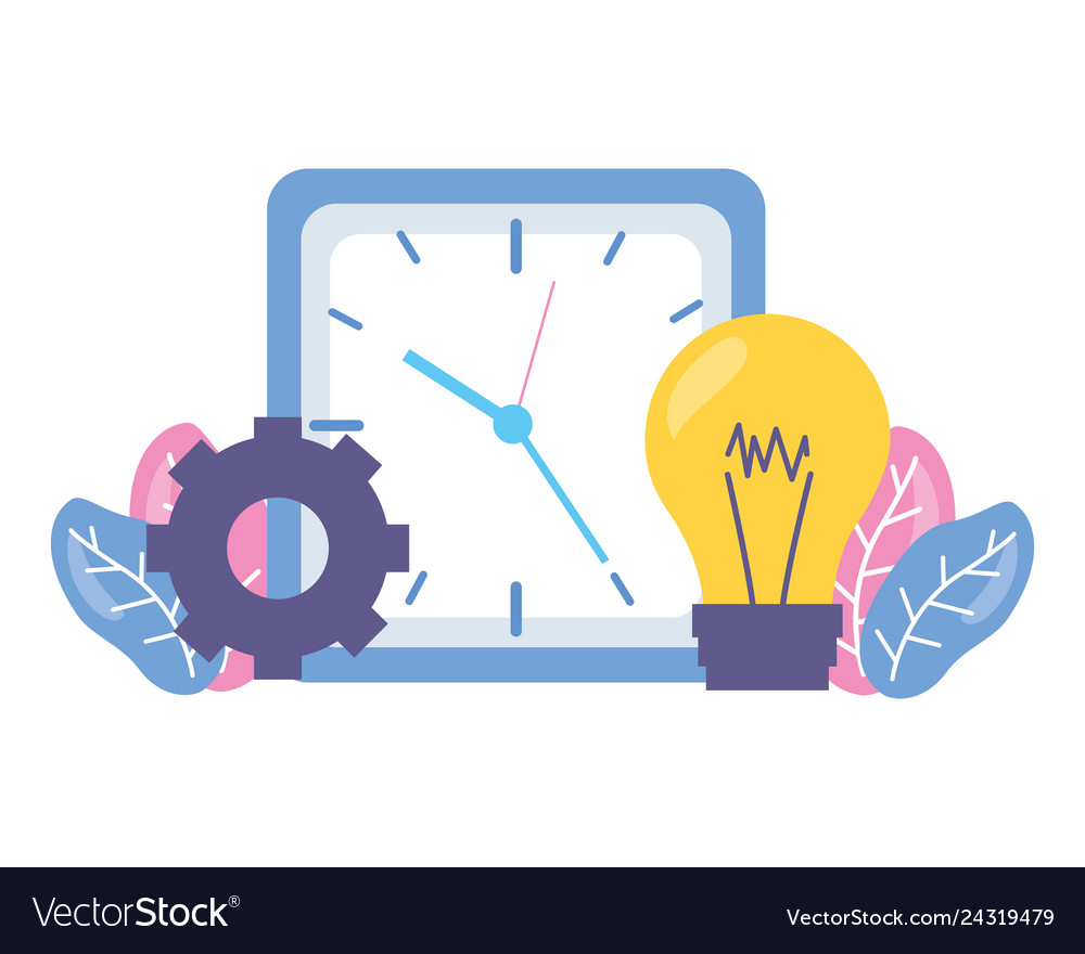 Work clock bulb Royalty Free Vector Image - VectorStock