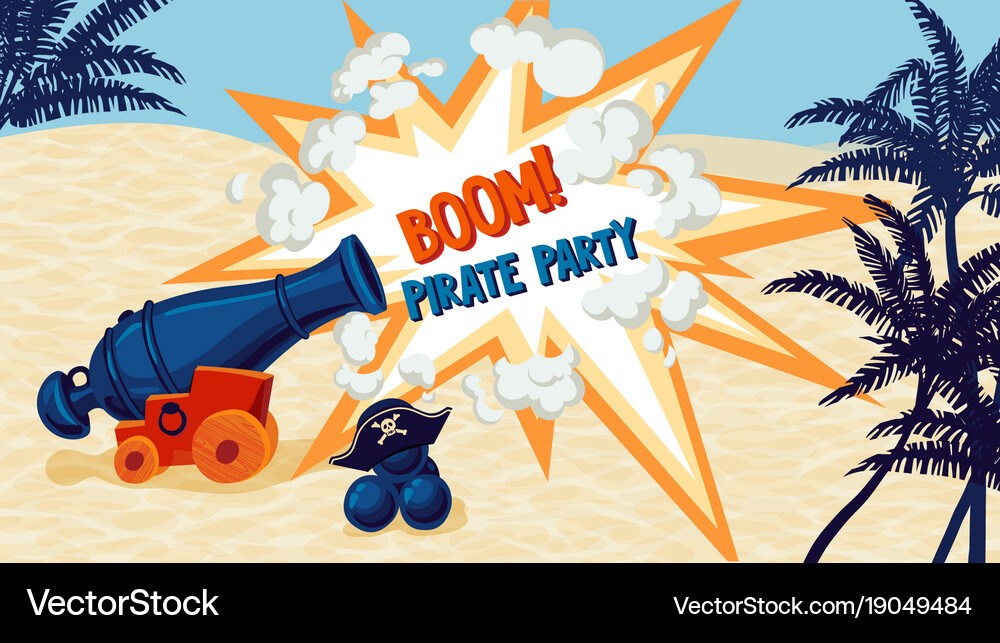 Image of a cannon with balls Royalty Free Vector Image