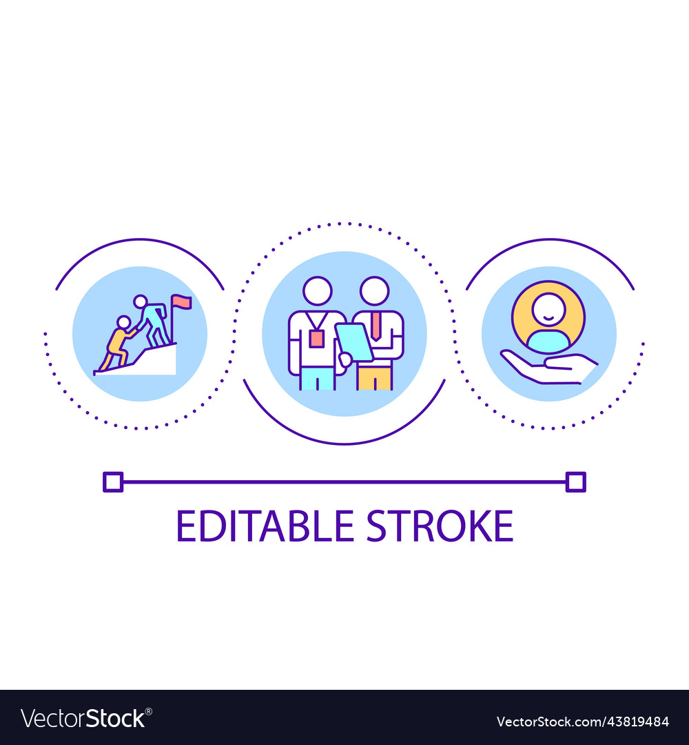 Mentorship in workplace loop concept icon Vector Image Mentorship in workplace loop concept icon Vector Image