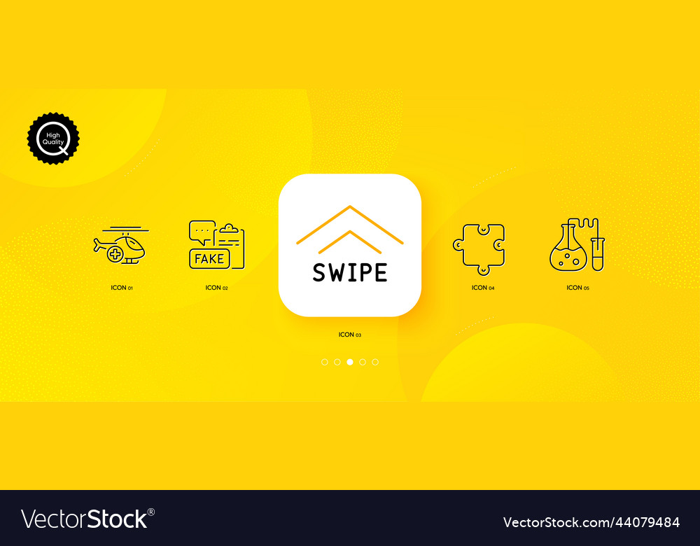 Swipe up puzzle and fake document minimal line Vector Image