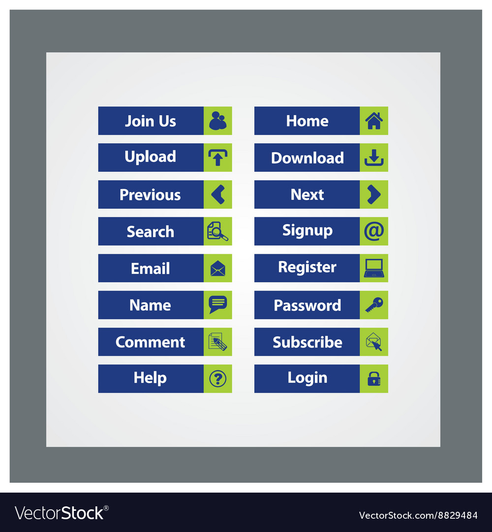 Web button set Royalty Free Vector Image - VectorStock