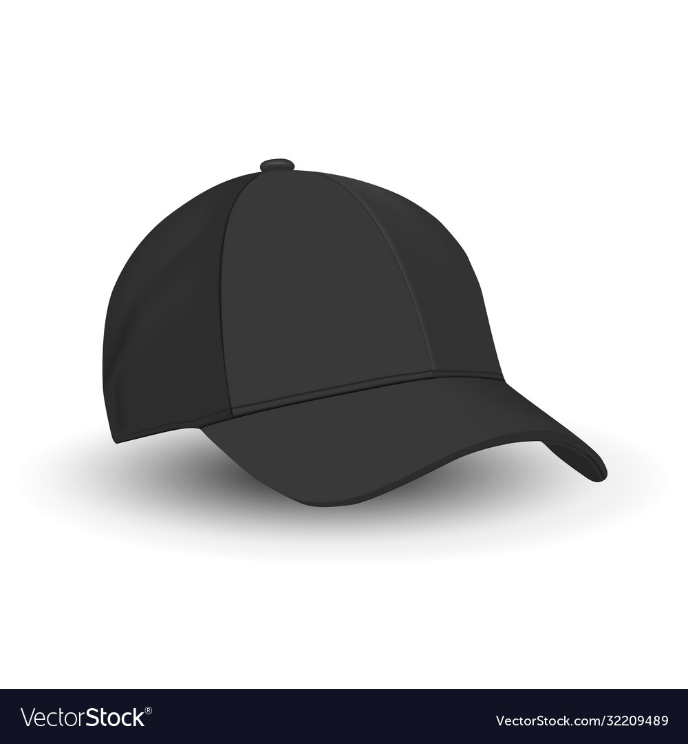 Black Baseball Cap Template Hat Mockup Royalty Free Vector