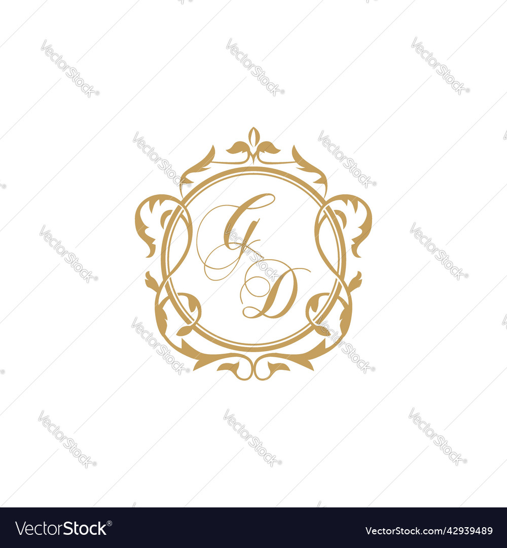 Gd intial wedding invitation elegant graphic Vector Image