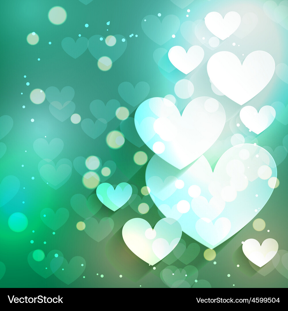 Valentine day heart background with bokeh effect Vector Image