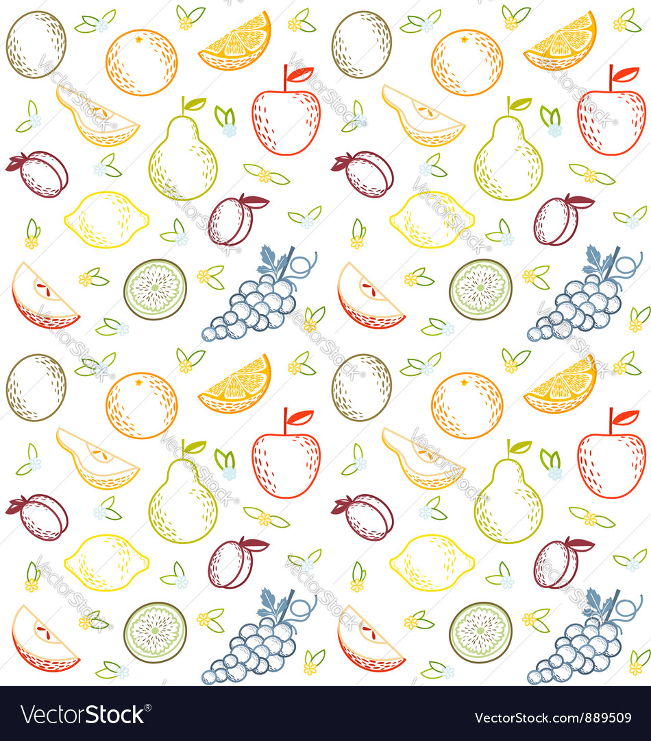 Fruit pattern Royalty Free Vector Image - VectorStock