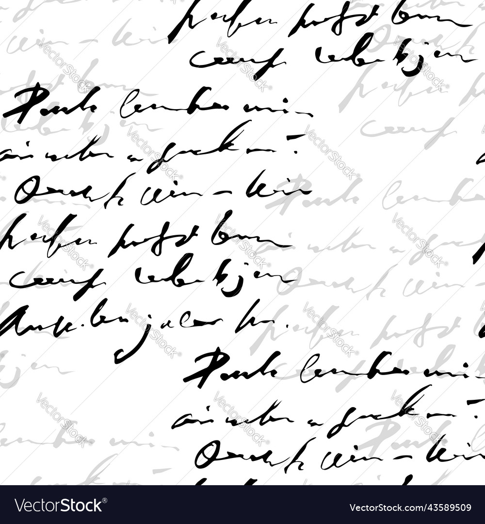 Handwritten abstract text seamless pattern Vector Image Handwritten abstract text seamless pattern Vector Image