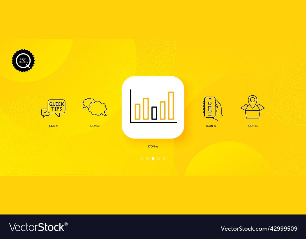 Messenger support and column chart minimal line Vector Image